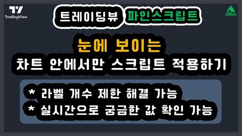 차트 안에서만 스크립트 적용 하는 방법 트레이딩뷰 파인스크립트 신기능 youtube