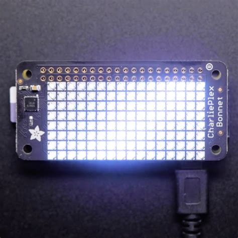 adafruit 8x16 charlieplex led matrix bonnet cool white