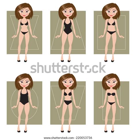 Vector Set Types Female Figures Stock Vector Royalty Free 220053736 Shutterstock