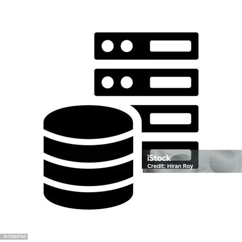 Database Server Icon Black Vector Graphics Stock Illustration Download Image Now Business