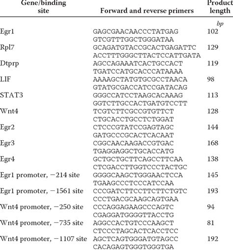 Primer Sequences Used For Real Time Pcr Download Table