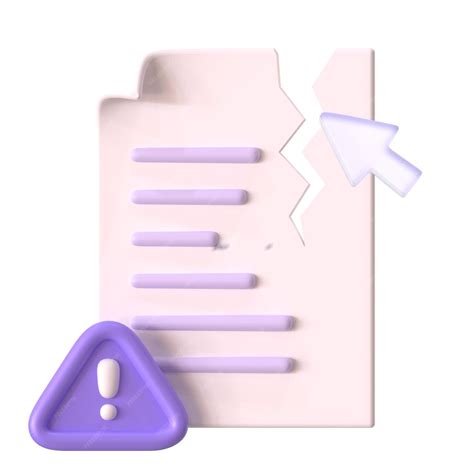 Premium Psd Broken File Warning Empty State Object 3d