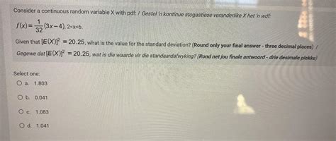 Consider A Continuous Random Variable X With Pdf Chegg