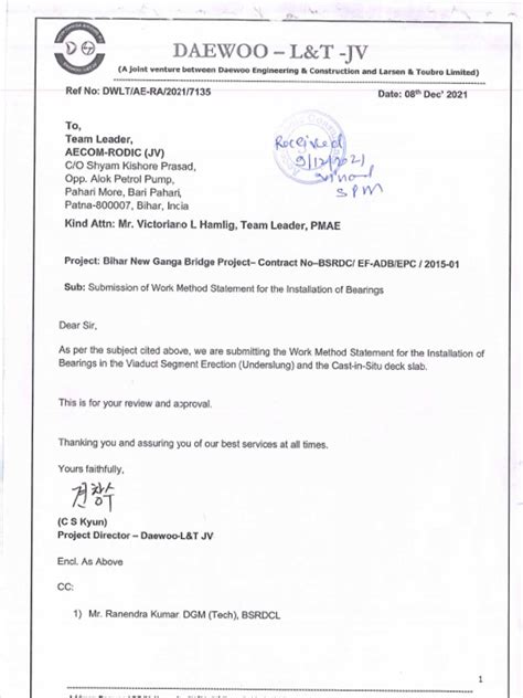 Method Statement Bearing Installation For Cast In Situ Deck Slab Pdf
