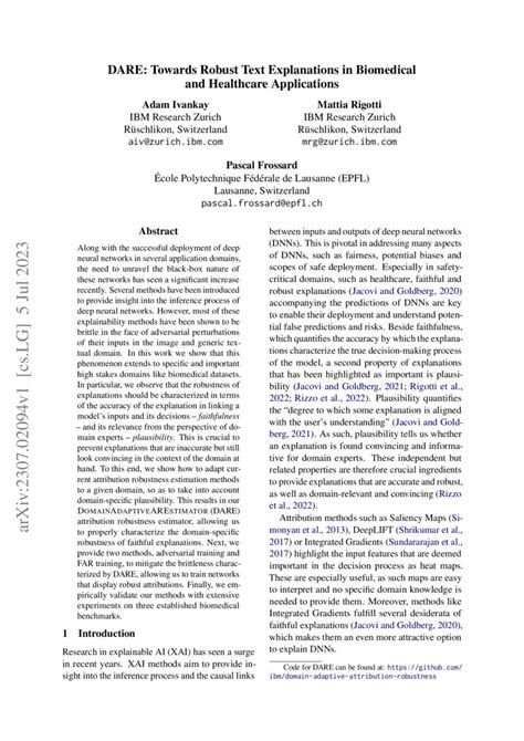 Dare Towards Robust Text Explanations In Biomedical And Healthcare Applications Deepai