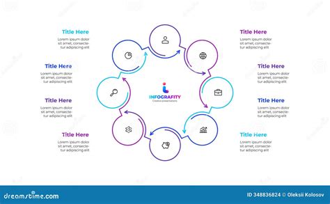 Outline Infographic Circular Diagram For Business Presentations With 7 Steps Or Options