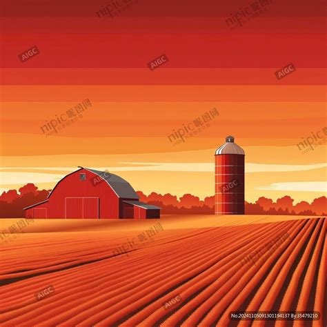 Ai创作图丰收谷仓 耕地插画 粮食插画农场素材 农场宣传素材 丰收农场农村 农业背景图 农场谷仓 简约粮仓 丰收后的农场 扁平粮仓 农田插画 农业农村场景 红谷仓 农业插画 农场类nipic