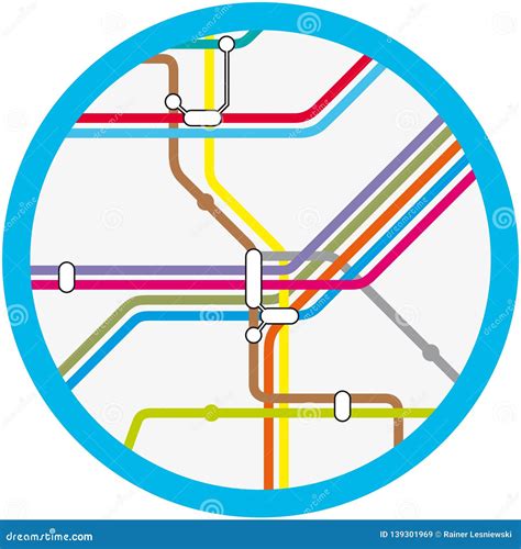 A Colorful Abstract Subway Metro Vector Map Stock Illustration Illustration Of Lines