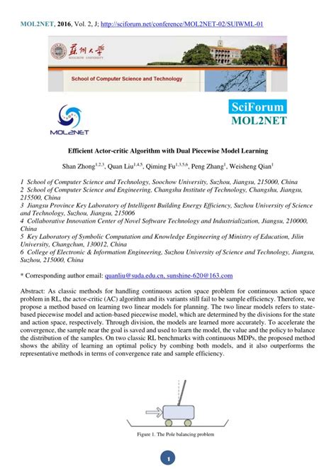 Pdf Sciforum Mol2net Efficient Actor Critic Algorithm With Dual Pdf