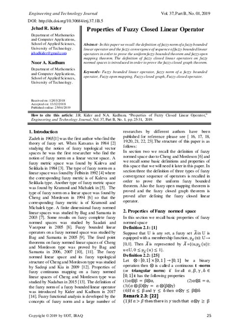 pdf properties of fuzzy closed linear operator