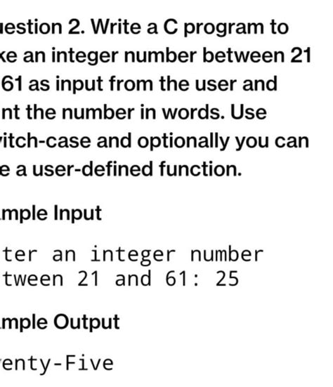 Solved Estion 2 Write A C Program To Ke An Integer Number