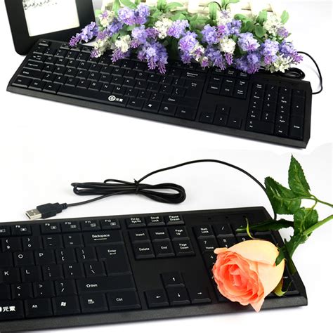 Ultra Thin 104 Keys Gaming Keyboard Mini USB Wired Keyboard For Laptop PC Tanga