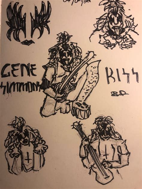 Kiss Gene Simmons Drawing Drawings Gene Simmons Retro
