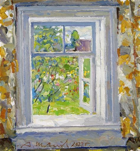 Вид из окна в деревне 2022 Александр Шевелёв Краска Картины Искусство