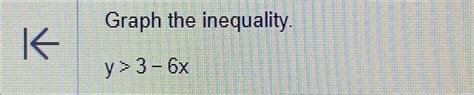 Solved Graph The Inequality Y 3 6x Chegg Com