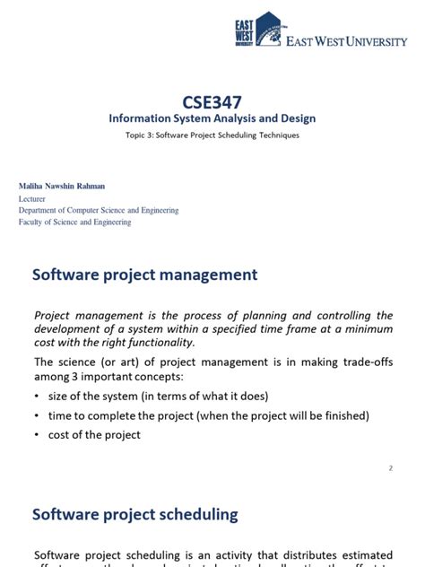 Software Project Scheduling Techniques Pdf Project Management System