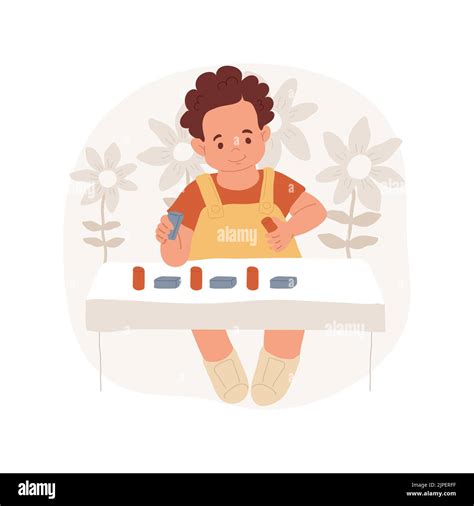 Working On Patterns Isolated Cartoon Vector Illustration Learn To