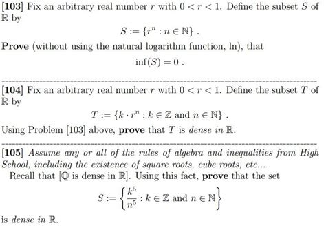 Solved Fix An Arbitrary Real Number R With Chegg