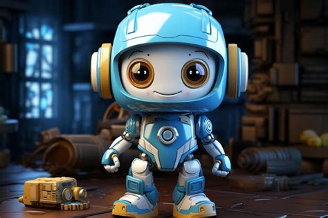 Premium Photo Cute Robot Assistant Cartoon Character