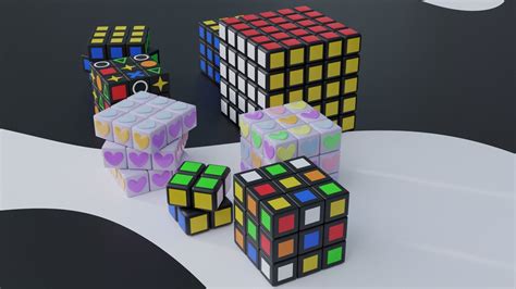 3d Model Rubiks Cube Pack Vr Ar Low Poly Cgtrader