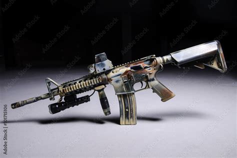 Automatic Rifle M16automatic Assault Rifle With Led Flashlight Stock