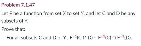 Solved Problem 7 1 47 Let F Be A Function From Set X To Set Chegg Com