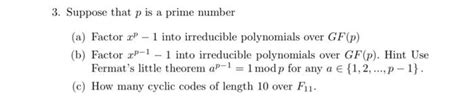 Solved 3 Suppose That P Is A Prime Number A Factor P 1