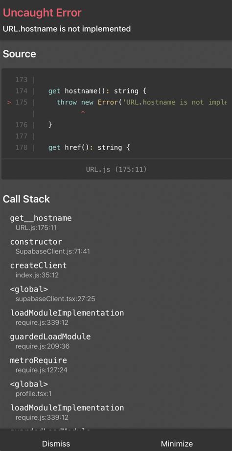 Urlhostname Is Not Implemented · Issue 8464 · Supabasesupabase · Github