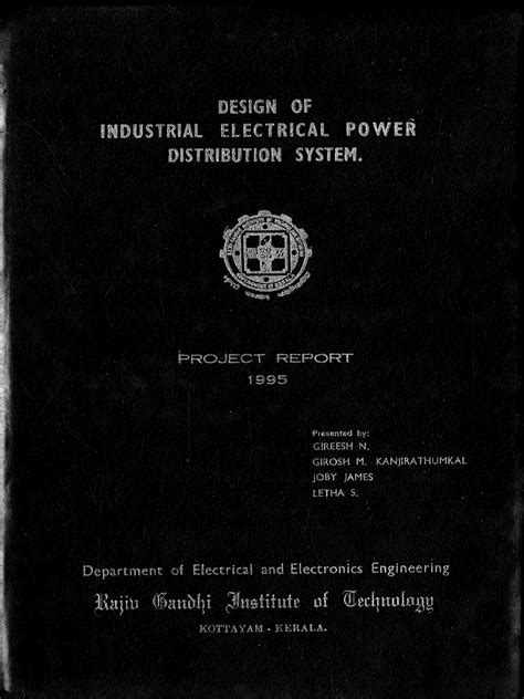 Design Of Industrial Electrical Power Distribution System Pdf