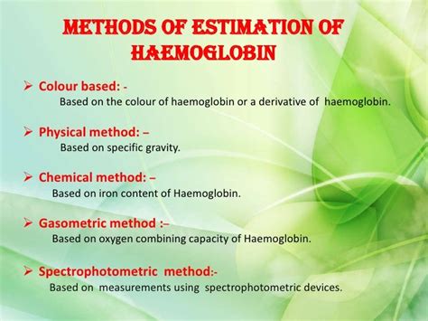 haemoglobin estimation bishwas neupane b sc mlt part i