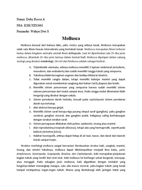 Resume Mollusca Deby Pdf