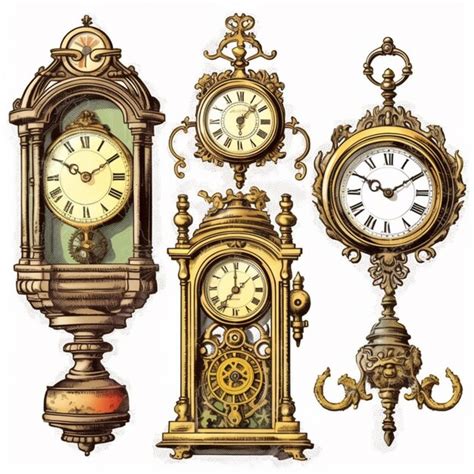 There Are Four Different Clocks On The Wall With Different Designs Generative Ai Premium Ai