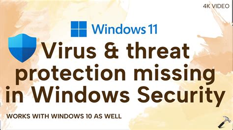 Solved Virus And Threat Protection Missing In Windows Security Youtube