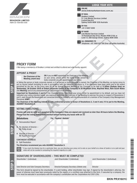 Fillable Online AGM Proxy Voting Form Template Fax Email Print PdfFiller