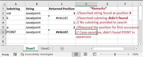 Excel find 函数 极客笔记
