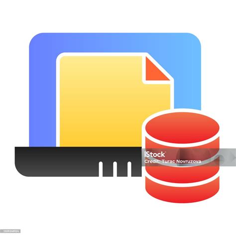 노트북 플랫 아이콘의 파일 저장 흰색으로 격리된 노트북 벡터 그림의 용지 아카이브입니다 웹 및 응용 프로그램을 위해 설계된 컴퓨터 그라데이션 스타일 디자인에 대한 문서