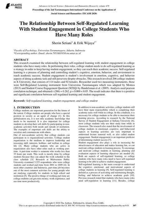 Pdf The Relationship Between Self Regulated Learning With Student