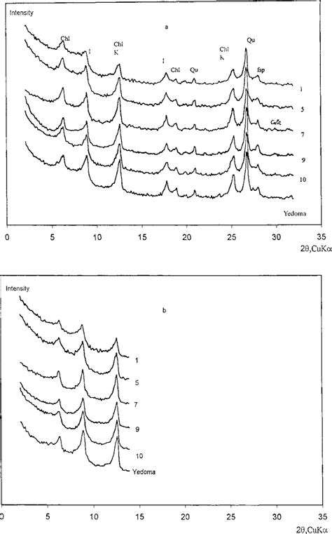 X Ray Diffraction Patterns A Mg Saturated B Mg Saturated