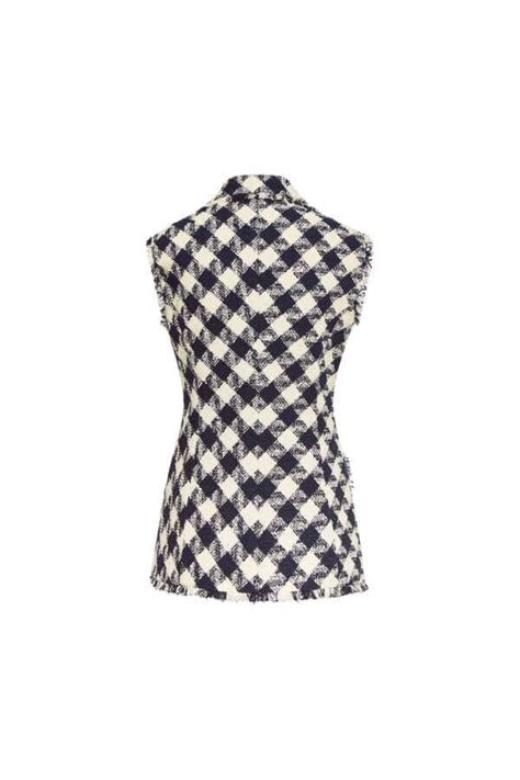 Checked Tweed Vest Shop Maison Common Europe