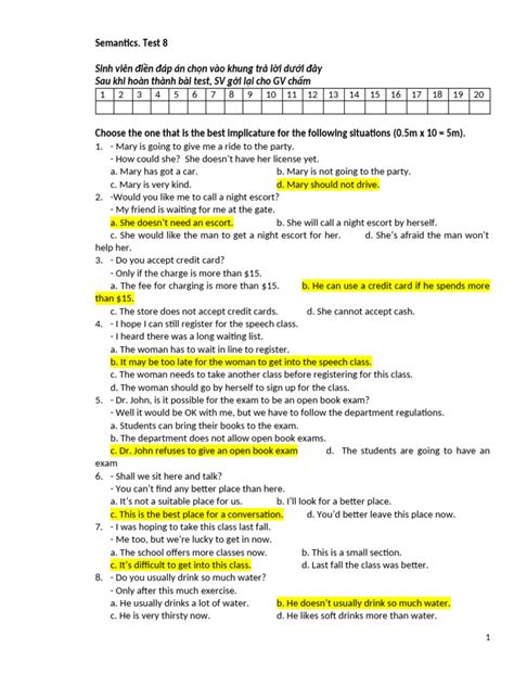 Semantics Test 8 Pdf