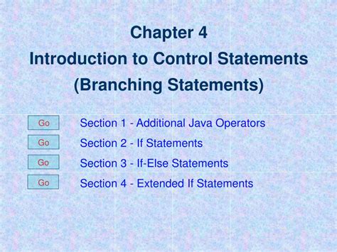 Ppt Chapter 4 Introduction To Control Statements Branching Statements Powerpoint