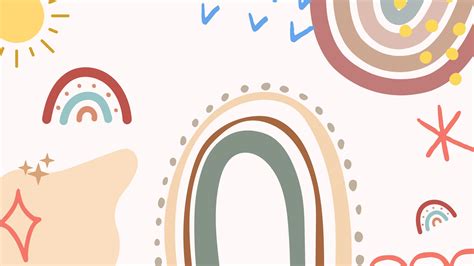 Boho Rainbow Powerpoint Template Free