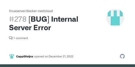 Bug Internal Server Error · Issue 278 · Linuxserverdocker Nextcloud
