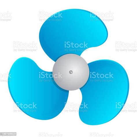 팬 프로펠러 블레이드 세 개와 네 개의 블레이드 터빈의 회전 흰색 배경에 고립 된 사실적인 벡터 3차원 형태에 대한 스톡 벡터 아트 및 기타 이미지 Istock