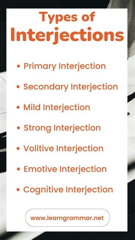 Types Of Interjections Interjections Learn English English Grammar Notes