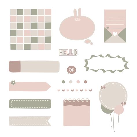 Set Of Cute Hand Drawn Doodle Text Box With Icon Speech Bubble