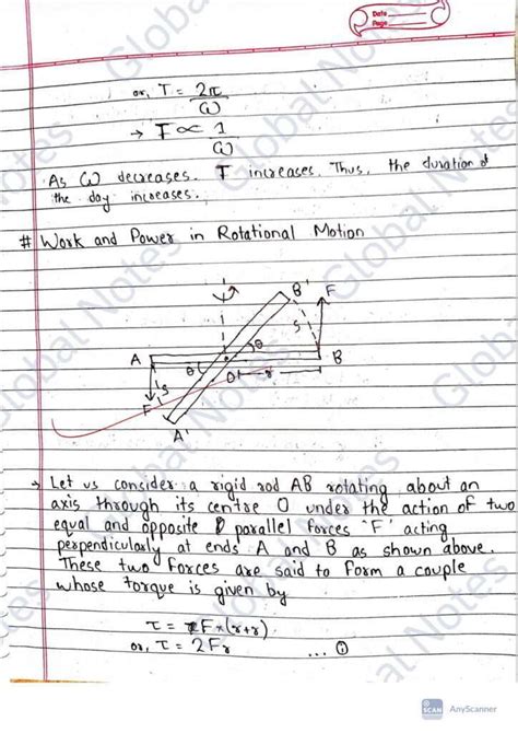 Rotational Dynamics Global Notes