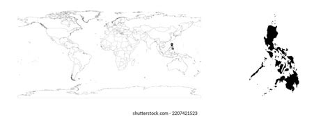 Vector Philippines Map Showing Country Location Stock Vector Royalty
