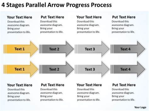 Parallel Data Processing 4 Stages Arrow Progress Powerpoint Slides