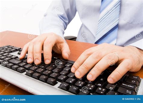 Man Typing In The Computer Stock Photography Image 5465902